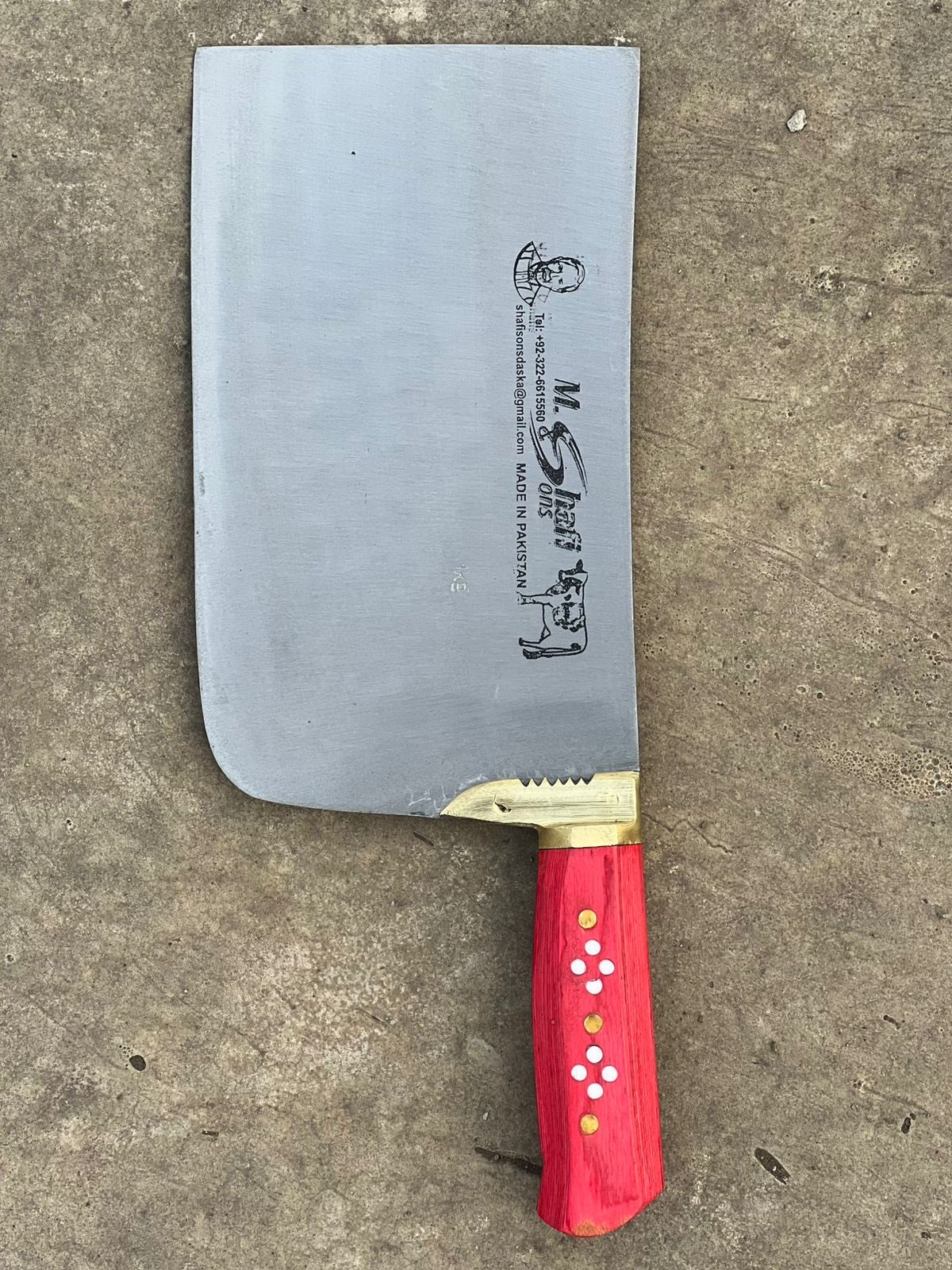 PK-DR™ Heavy Duty Meat Cleaver – Red Handle – M SHAFI & SONS